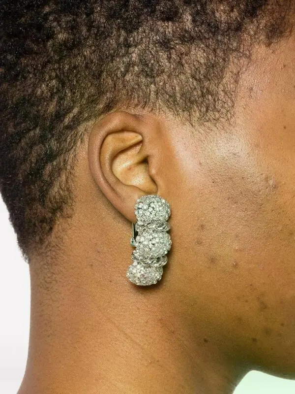 Alessandra Rich Embellished Twisted Clip-on Earrings