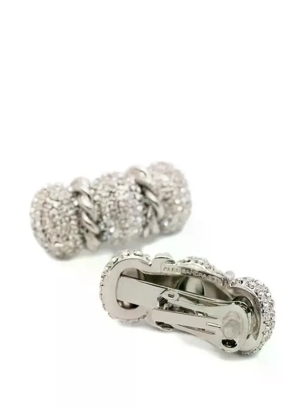 Alessandra Rich Embellished Twisted Clip-on Earrings