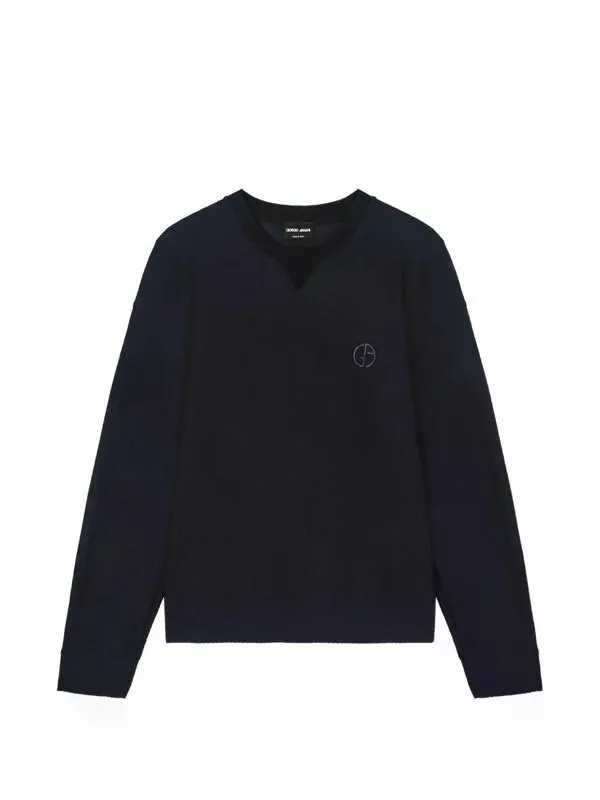 Giorgio Armani Textured Knit V-neck Sweater
