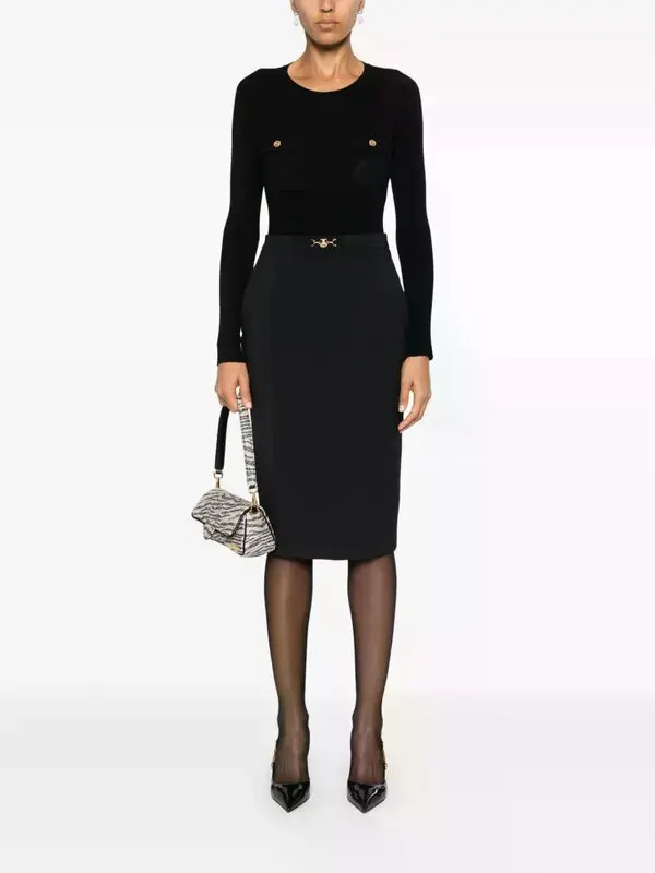 Elisabetta Franchi Logo Plaque Pencil Midi Skirt
