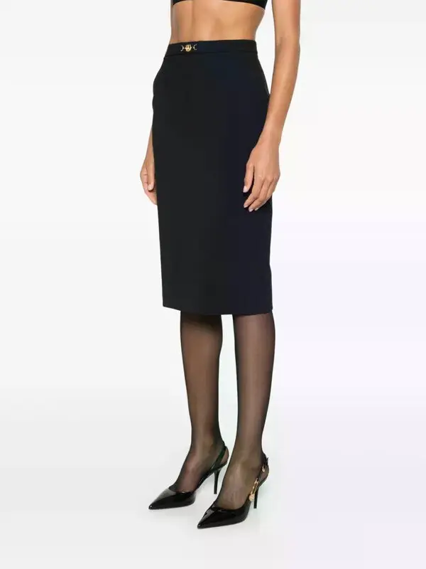 Elisabetta Franchi Logo Plaque Pencil Midi Skirt