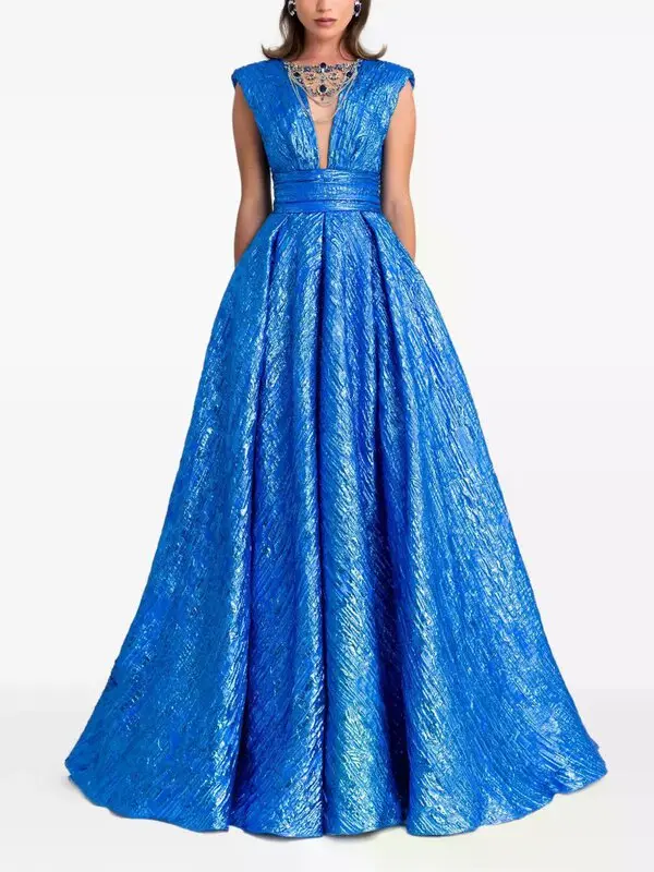 GEMY MAALOUF Princess Maxi Dress - Blue