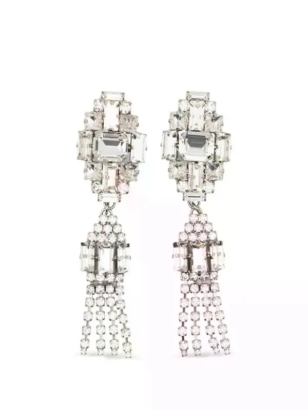 Alessandra Rich Tassel Bijoux Earrings - Silver