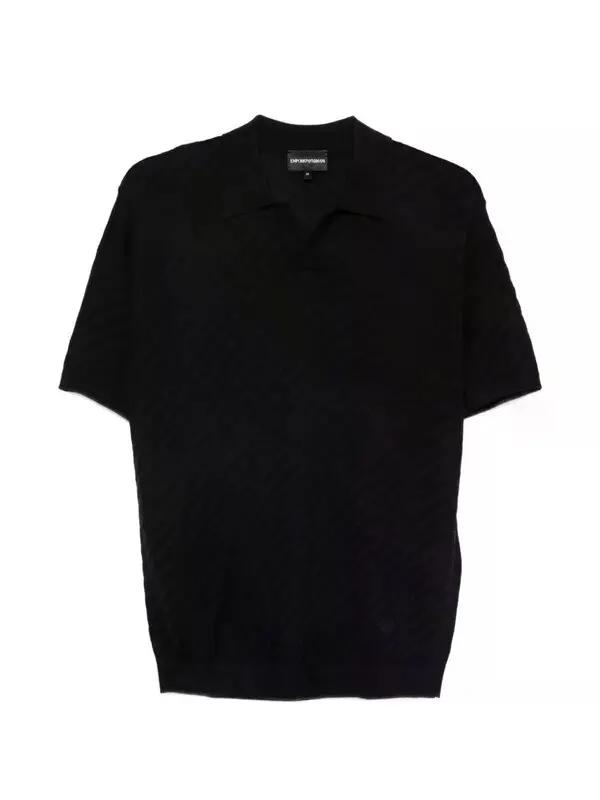 Emporio Armani Jacquard Polo - Blue