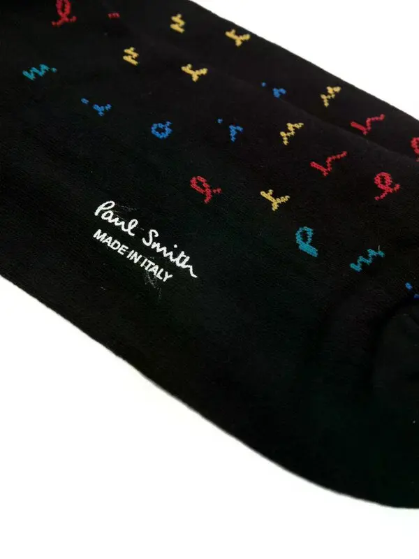 Paul Smith Meribel Logo-pattern Crew Socks - Black
