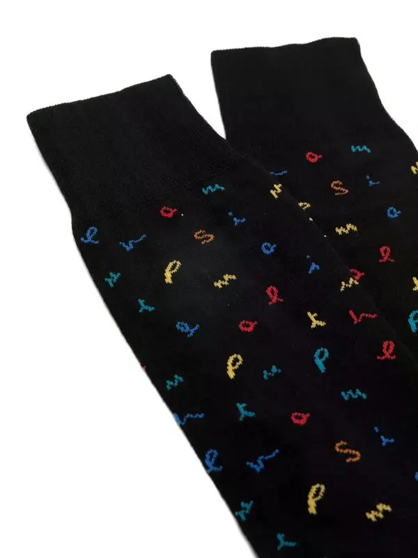 Paul Smith Meribel Logo-pattern Crew Socks - Black