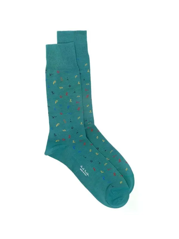 Paul Smith Meribel Logo-pattern Crew Socks - Blue