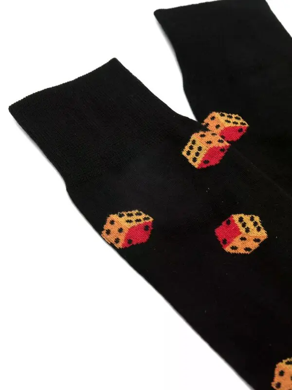 Paul Smith Dice Pattern Crew Socks - Black