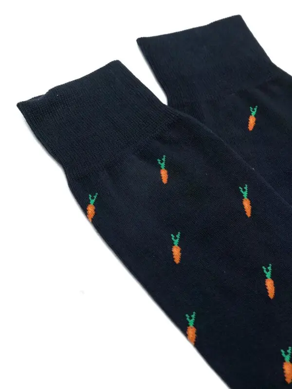 Paul Smith Carrot Print Crew Socks - Blue