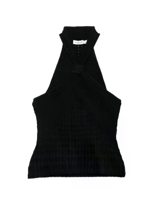 Simkhai Halterneck Textured Knit Top
