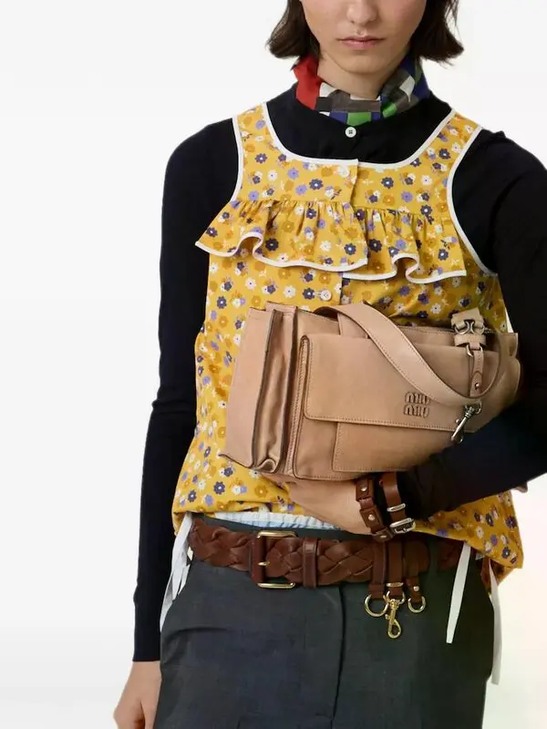 Miu Miu Utilitaire Nappa Leather Shoulder Bag