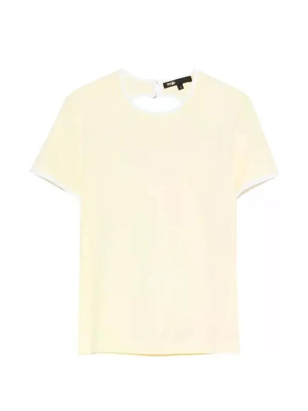 Maje Cut-out Short-sleeve T-shirt - Yellow