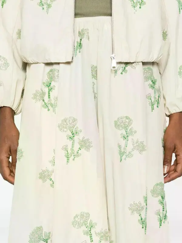 Maje Beaded Floral Embroidered Technical Skirt