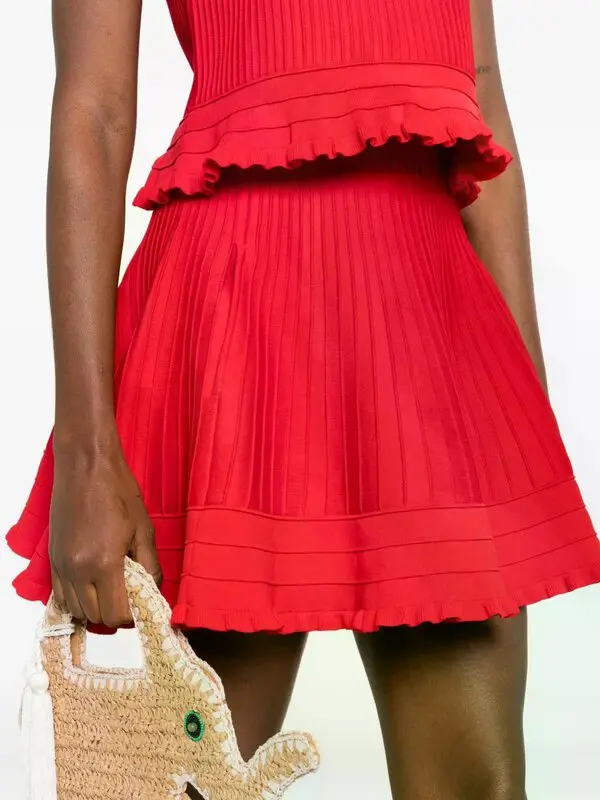 Maje Compact Knit Flared Skirt