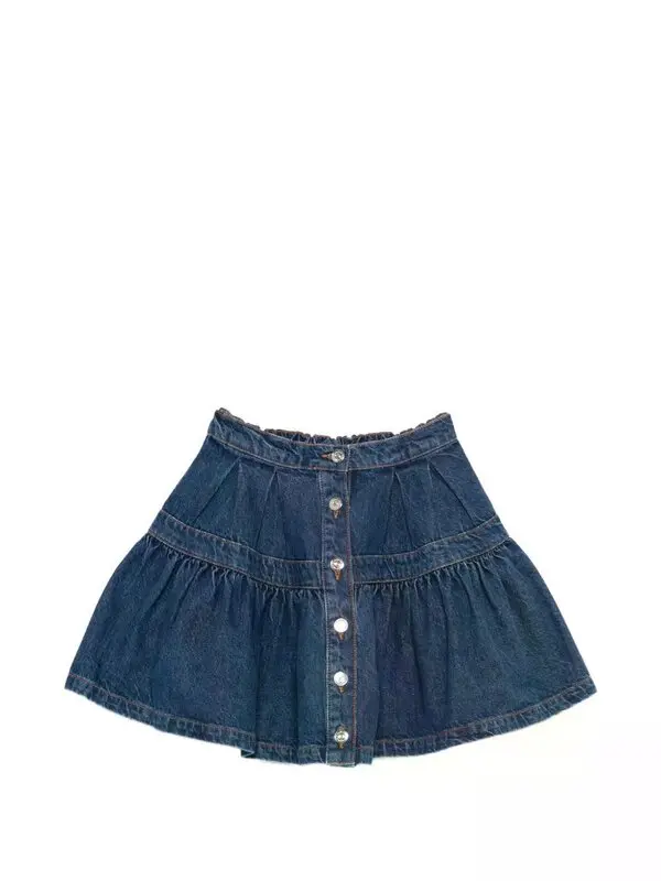 Maje Denim Ruffle Mini Skirt