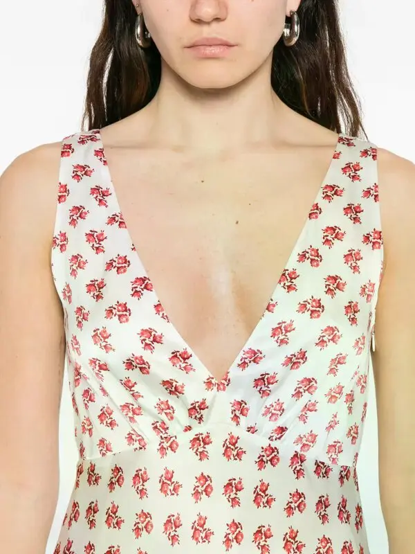 Maje Floral V-neck Maxi Dress - White