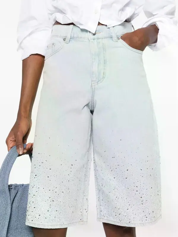 Maje Rhinestone Embellished Bermuda Shorts