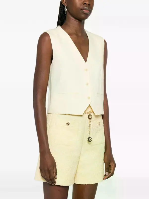 Maje Buttoned Sleeveless Vest - Yellow