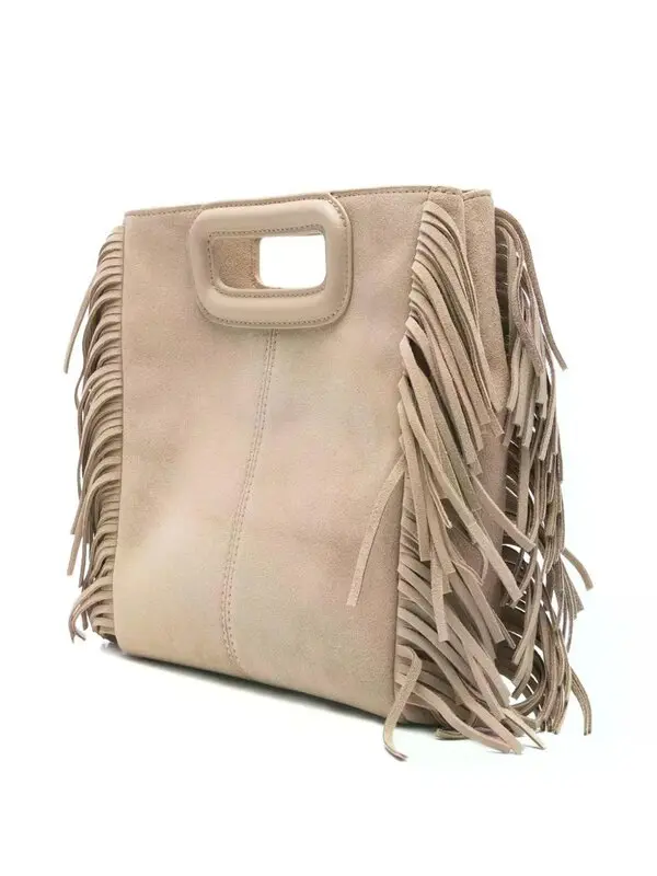 Maje M Fringed Suede Tote Bag - Neutrals