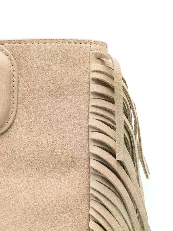Maje M Fringed Suede Tote Bag - Neutrals