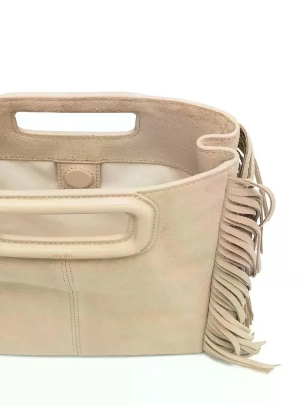 Maje M Fringed Suede Tote Bag - Neutrals