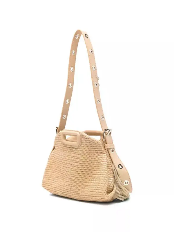 Maje Miss M Fringed Shoulder Bag With Raffia Effect