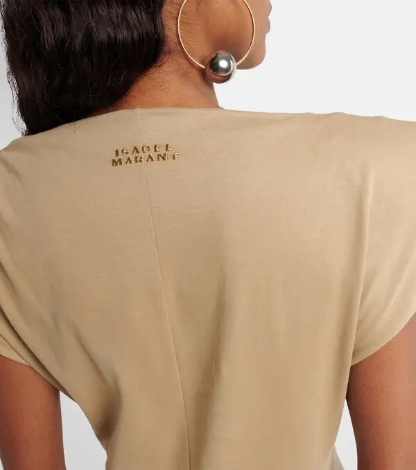 Isabel Marant Étoile Nadela Gathered Cotton Jersey Midi Dress - Beige
