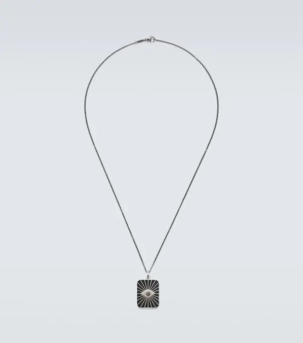 Ileana Makri Evil Eye Sterling Pendant Necklace With Diamonds - Silver