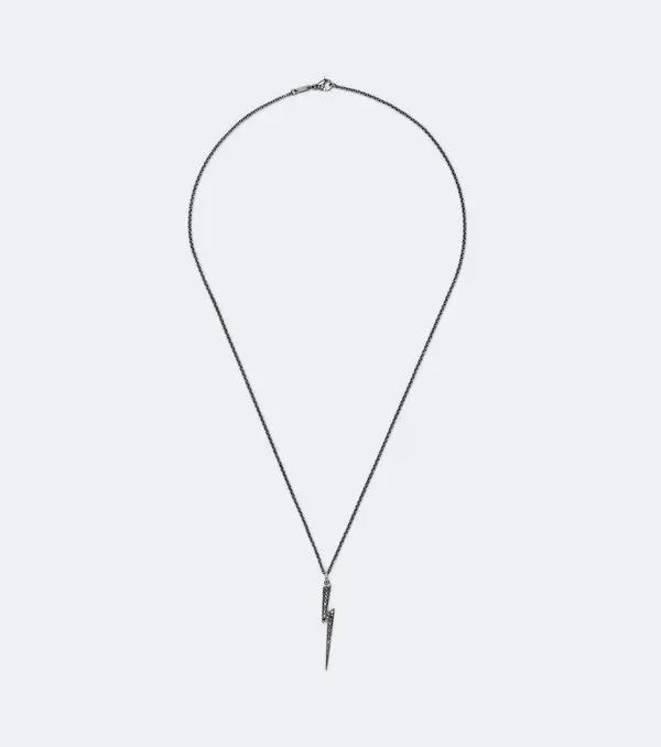 Ileana Makri Thunder 18kt White Gold Necklace With Diamonds - Silver