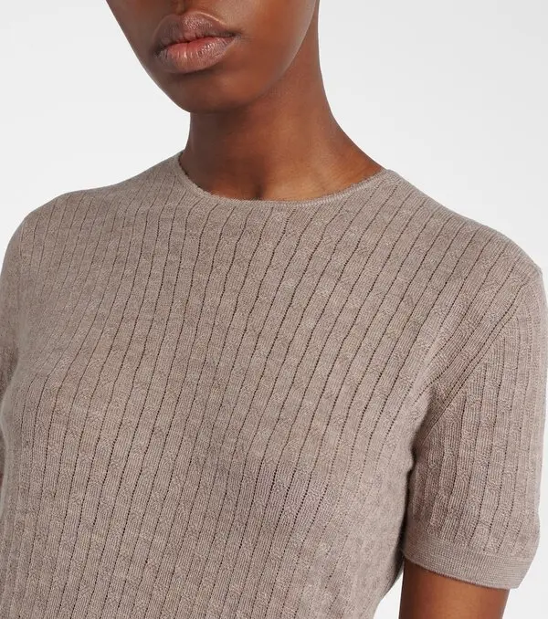 Loro Piana Maple Cashmere And Silk Ribbed Sweater