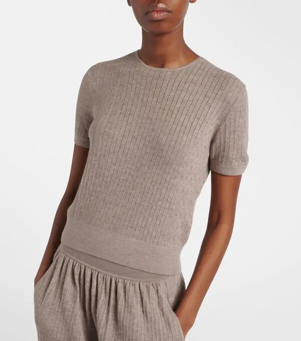 Loro Piana Maple Cashmere And Silk Ribbed Sweater