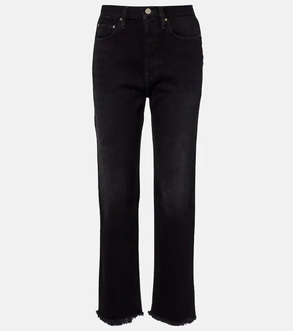 TOTEME Distressed Straight Jeans - Black