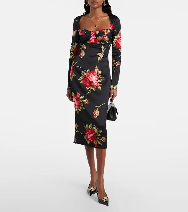 Dolce & Gabbana Floral Print Midi Dress - Multicoloured