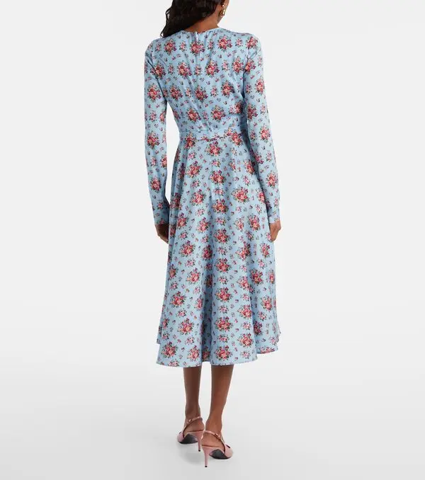 Dolce & Gabbana Floral Silk-blend Midi Dress