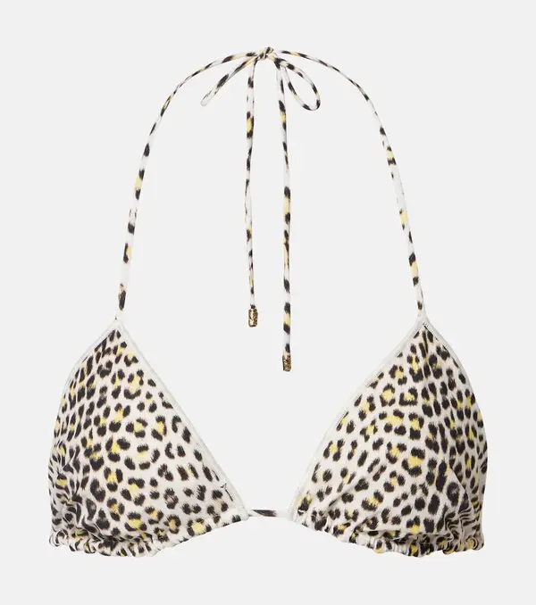 Roberto Cavalli Printed Bikini Top - Black