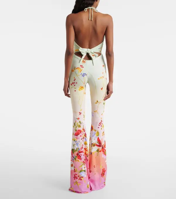 Roberto Cavalli Floral Halter Neck Jumpsuit