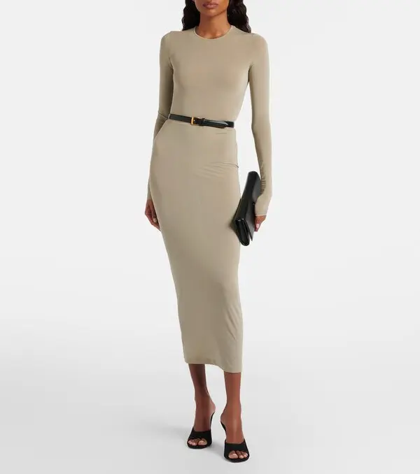 Wardrobe.NYC Sheer Long-sleeved Bodysuit - Grey