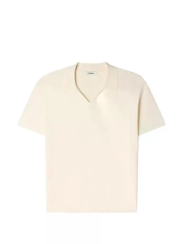 Sandro Stretch Knit Polo Shirt - Neutrals