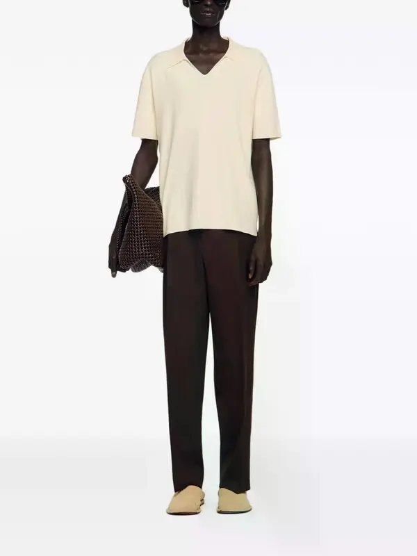 Sandro Stretch Knit Polo Shirt - Neutrals