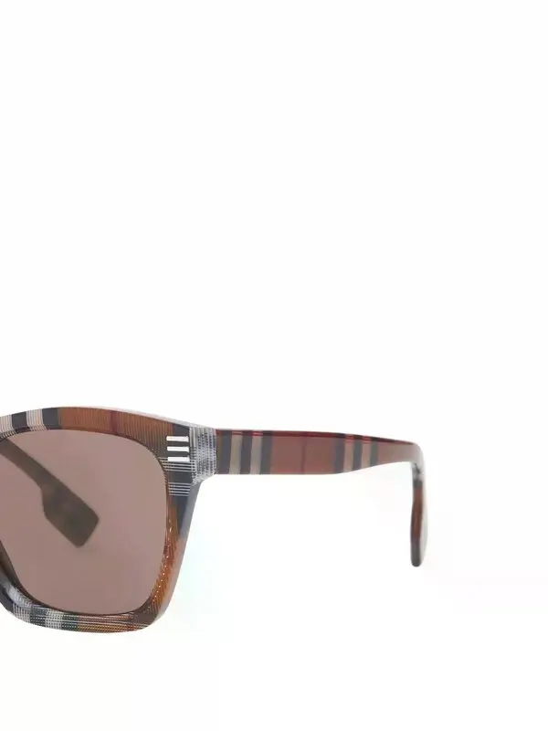 Burberry Check-print Frame Sunglasses - Brown