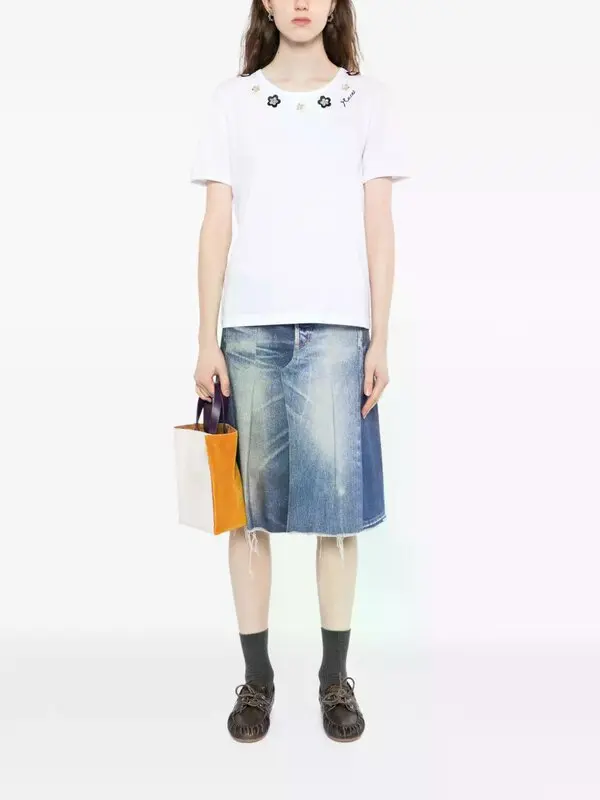 Marni Floral-embellished T-shirt - White