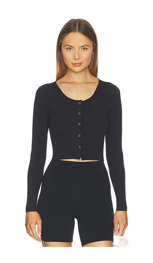 Year Of Ours Studio Cropped Cardigan - Black