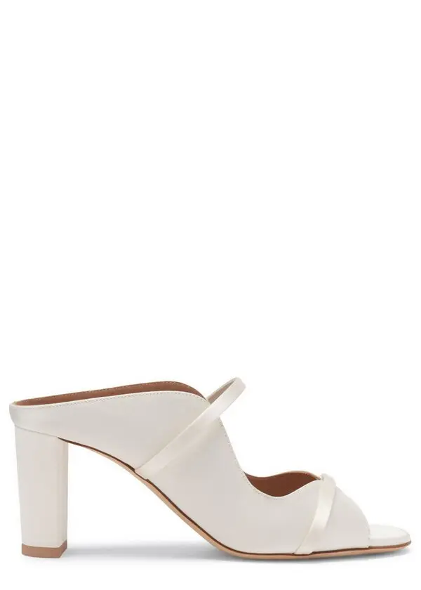 MALONE SOULIERS Norah 70 Satin Heeled Sandals - Ivory