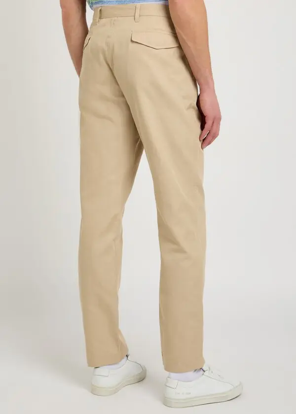 Paul Smith Tapered-leg Cotton And Linen-blend Trousers - Beige