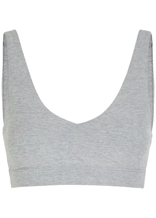 Vuori Rhythm Cut-out Back Stretch-jersey Bra - Grey