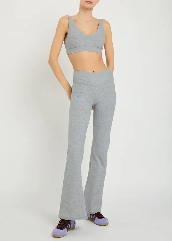Vuori Rhythm Cut-out Back Stretch-jersey Bra - Grey