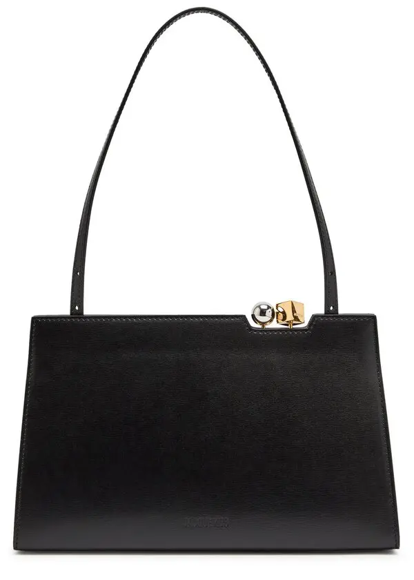 Jacquemus Le Salon Leather Shoulder Bag - Black