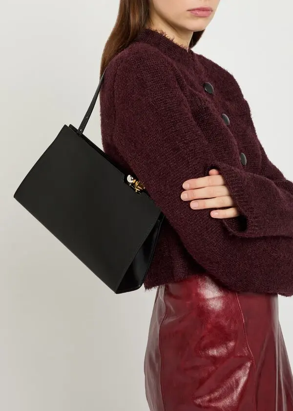 Jacquemus Le Salon Leather Shoulder Bag - Black