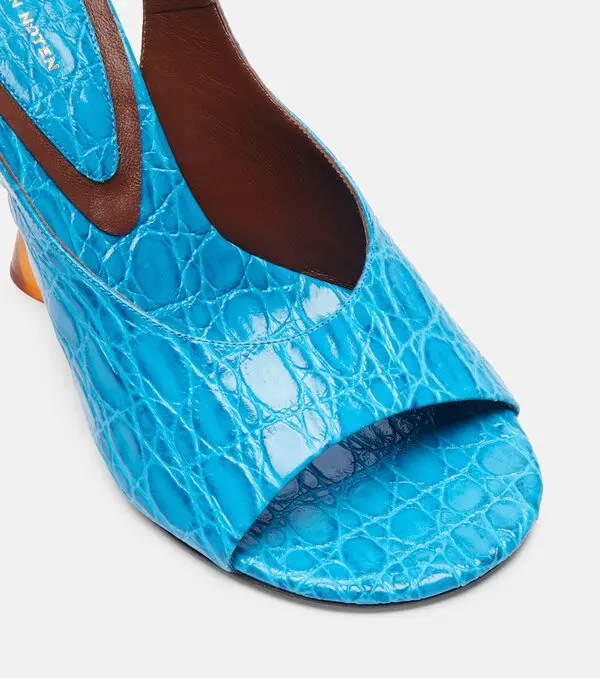 Dries Van Noten Leather Wedge Sandals