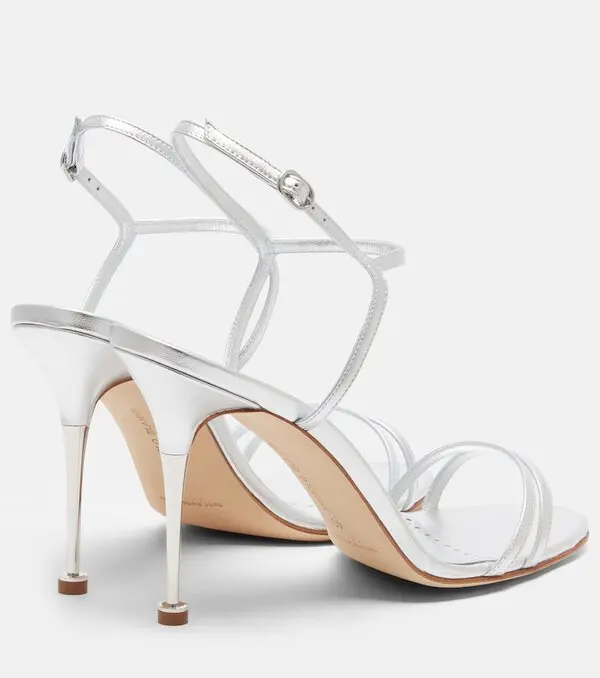 Manolo Blahnik Ciagapla 105 Metallic Leather Sandals